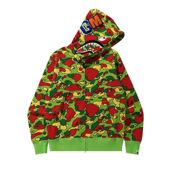 A BATHING APE Sta Camo Shark Zip Hoodie - Multicolor