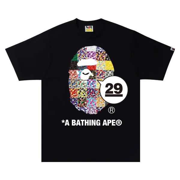 A BATHING APE 29th Anniversary Ape Head Tee - Black