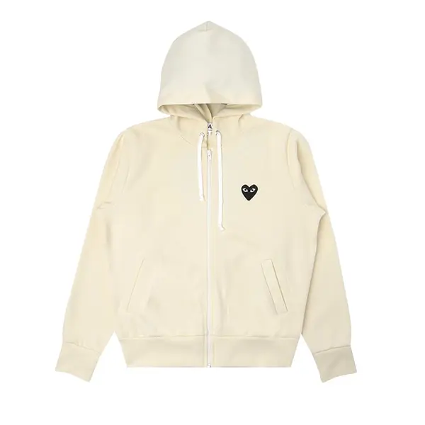 Play Comme Des Garcon Hooded Sweatshirt - White