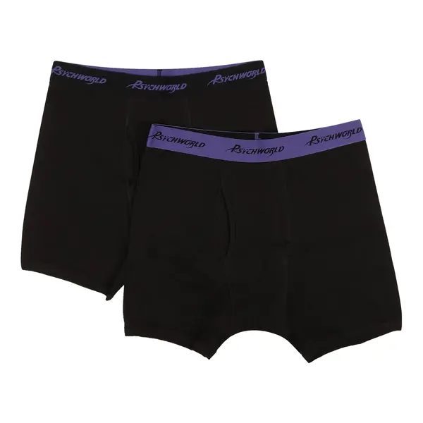 PSYCHWORLD Logo Band Boxer Shorts /purple - Black