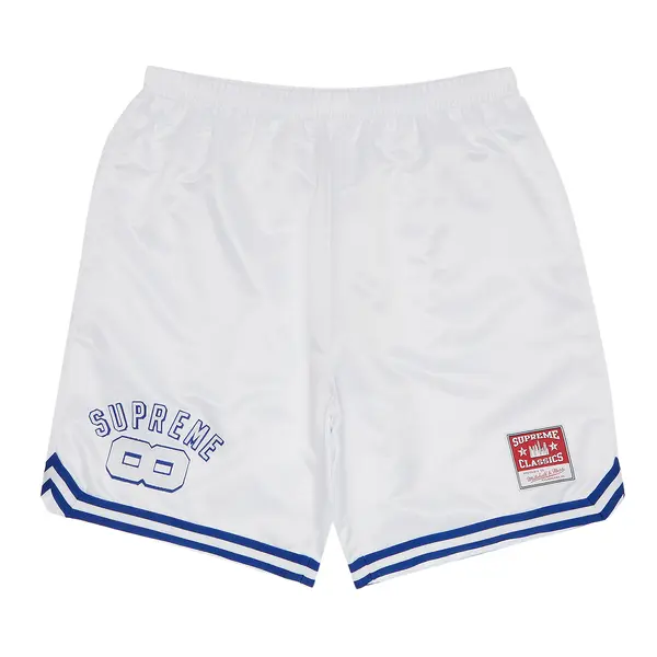 Supreme X Mitchell & Ness Satin Basketball Short - White