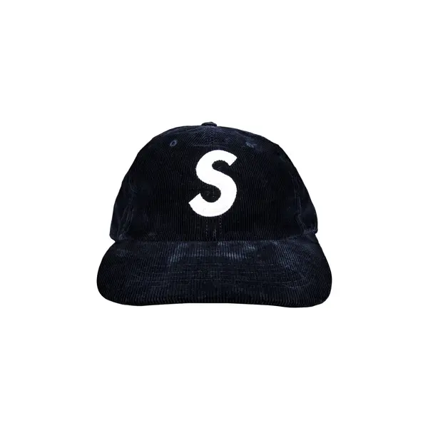 Supreme Fine Wale Corduroy S Logo 6-panel Cap - Blue