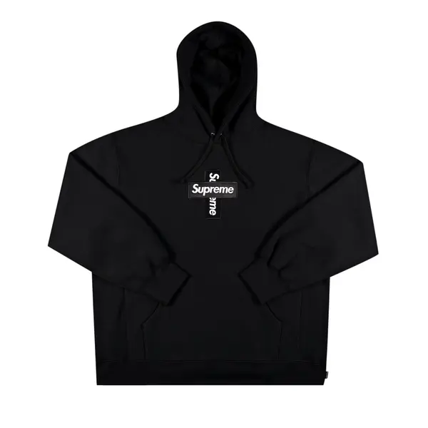 Supreme Cross Box Logo Hooded Sweatshirt - Black