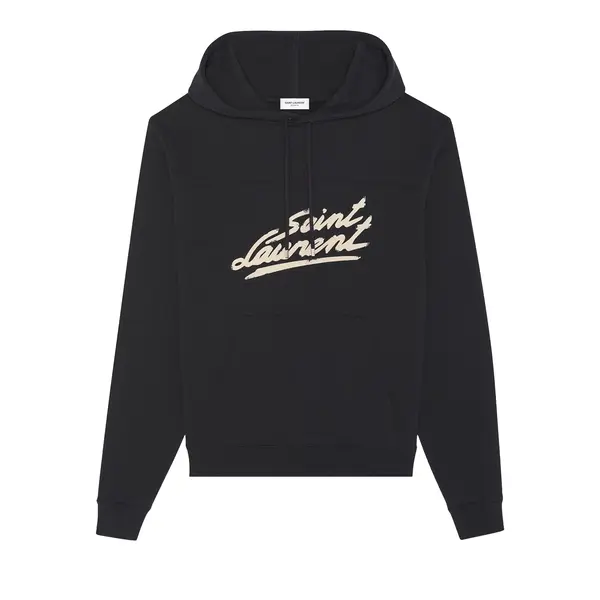 Saint Laurent Decoupes Hoodie 'noir/naturel - Black