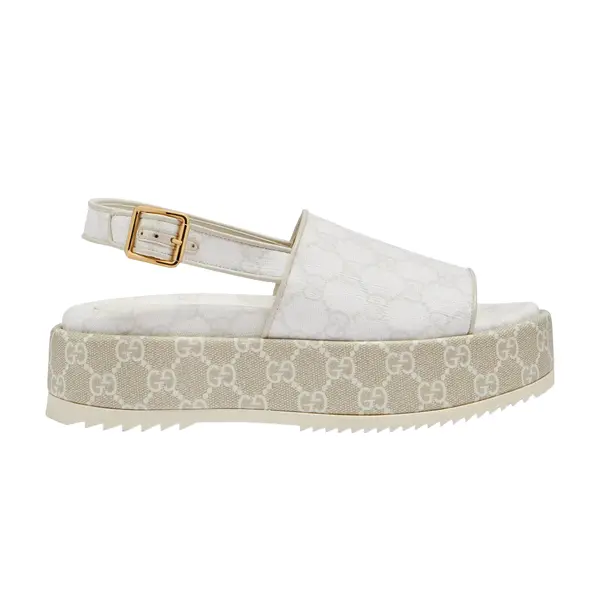 Gucci Platform Gg Sandal - White
