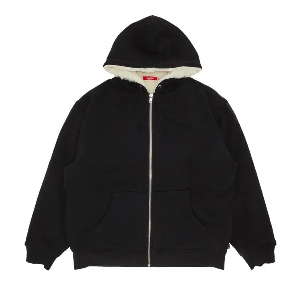 Supreme Faux Fur Lined Zip Up Hooded Sweatshirt - Black | Editorialist