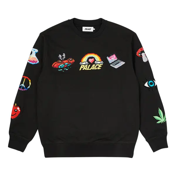 PALACE Mixed Media Bitmap Crew - Black