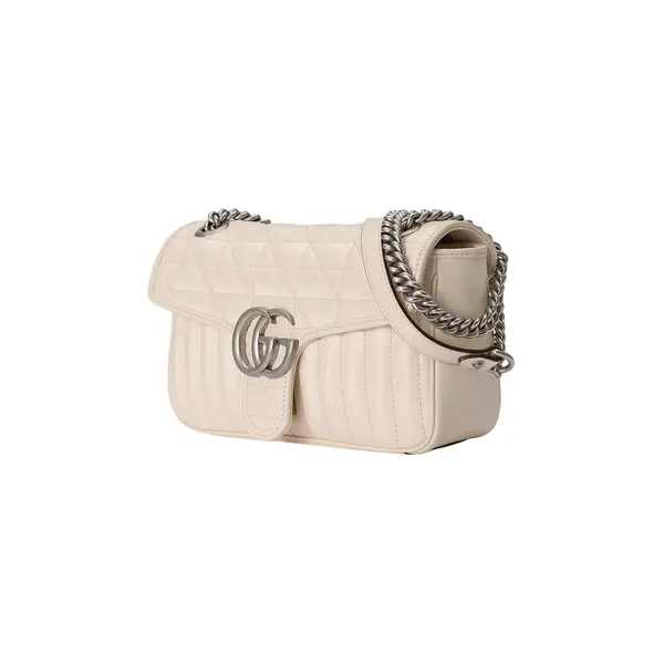 Gucci Gg Marmont Small Shoulder Bag - White