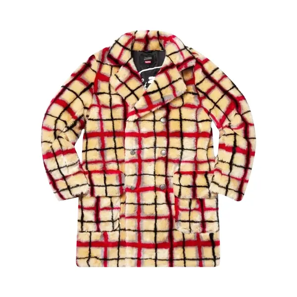 Supreme X Jean Paul Gaultier Double Breasted Faux Fur Coat - White