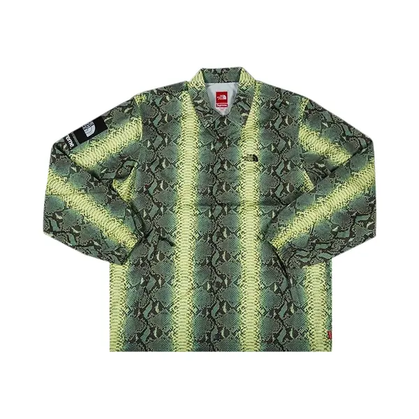Supreme X The North Face Snakeskin Taped Seam Coaches Jacket - Green