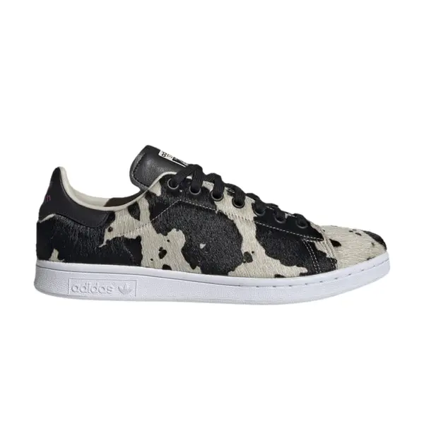 Adidas Stan Smith Fuzzy Cow Print Sneakers - Black