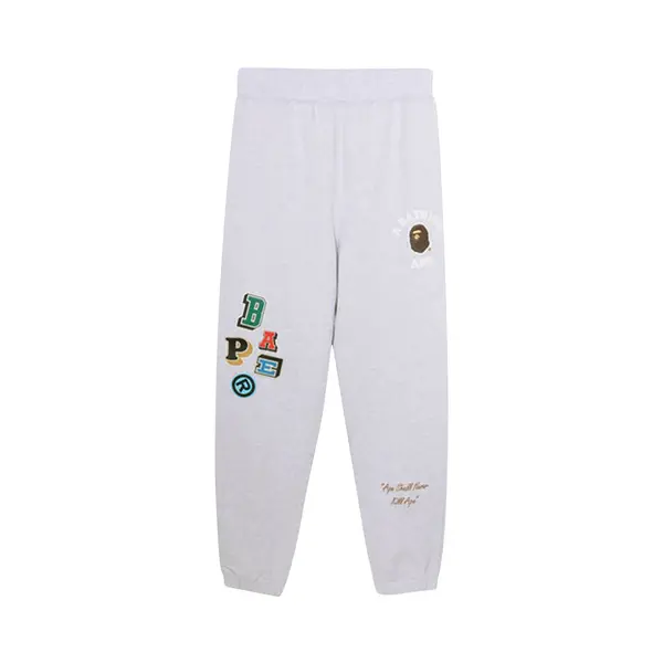 A BATHING APE Multi Fonts Sweat Pants - Grey