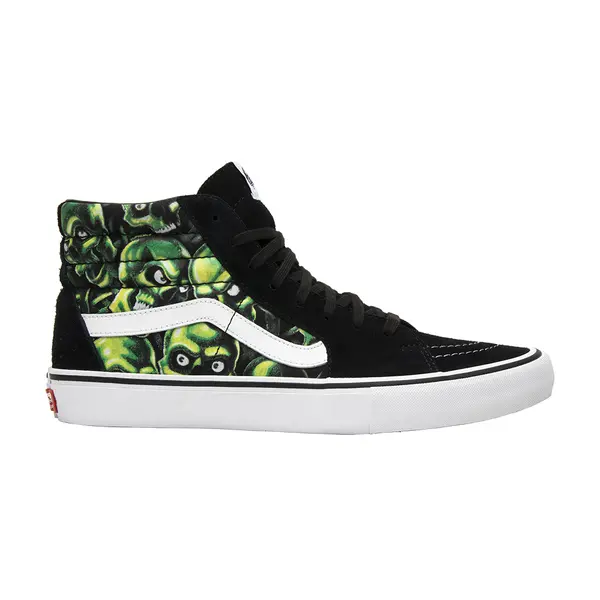 VANS Supreme X Sk8-hi 'glow-in-the-dark Skull Pile' Sneakers - Black