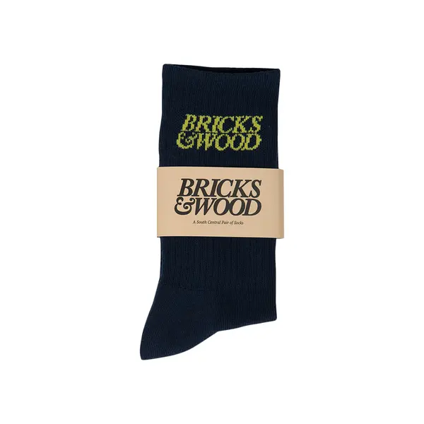 BRICKS & WOOD Logo Crew Socks - Blue