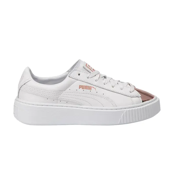 PUMA Basket Platform Metallic Sneakers - White