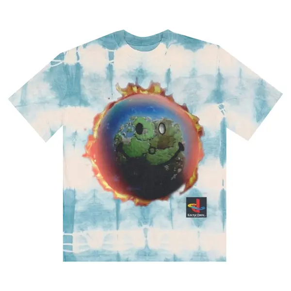 TRAVIS SCOTT X Playstation The Scotts World Tie Dye T-shirt /white - Blue