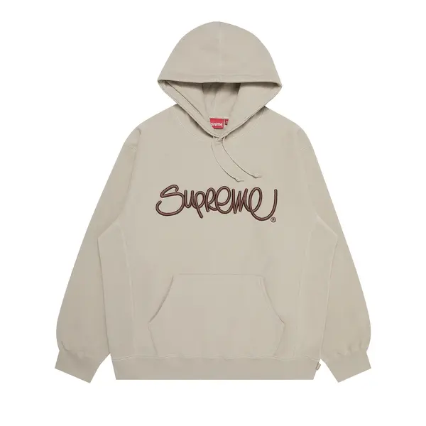 Supreme Raised Handstyle Hooded Sweatshirt - Tan