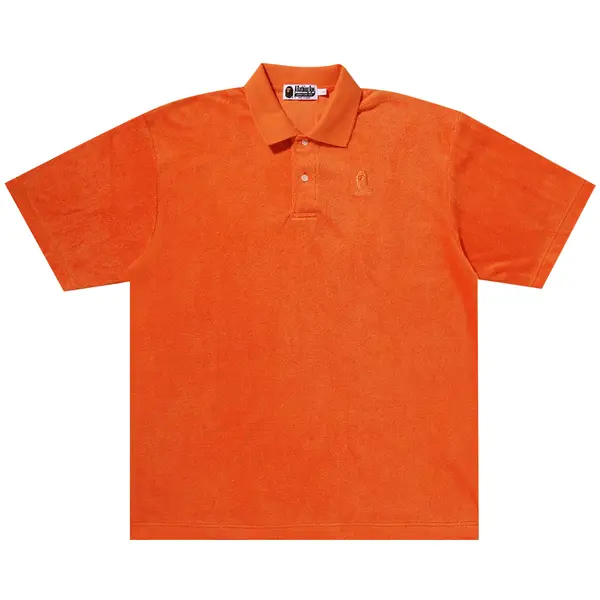 A BATHING APE Ape Head Towelling Polo - Orange