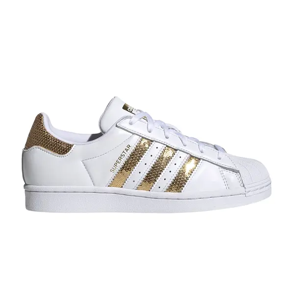 Adidas Superstar Sequined Sneakers - White | Editorialist