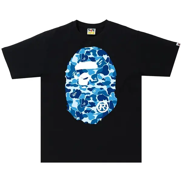 A BATHING APE Abc Camo Big Ape Head Tee /blue - Black