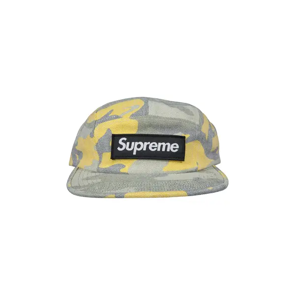 Supreme Washed Out Camo Camp Cap - Yellow