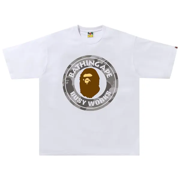 A BATHING APE Color Camo Busy Works Relaxed Fit Tee - White