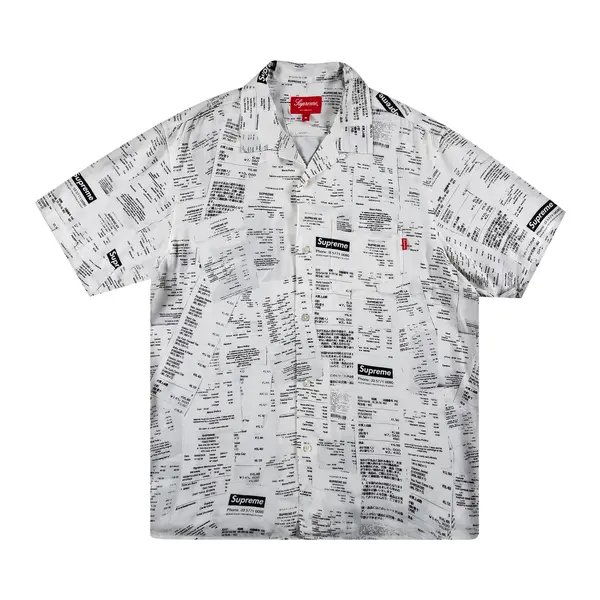 Supreme Receipts Rayon Shirt - White