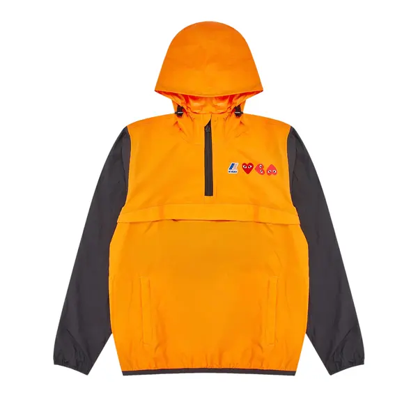 Play Comme Des Garcon X K-way Full Zip Hoodie - Orange