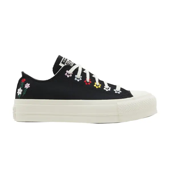 CONVERSE Chuck Taylor All Star Lift Platform Low Floral Embroidery - Black