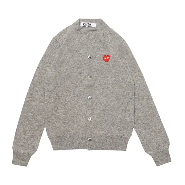 Play Comme Des Garcon X Invader Cardigan - Grey
