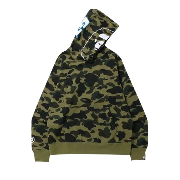 A BATHING APE 1st Camo 2nd Ape Pullover Hoodie - Green