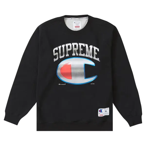 Supreme X Champion Chrome Crewneck - Black