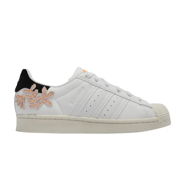 Adidas Floral Patches Superstar Sneakers - White