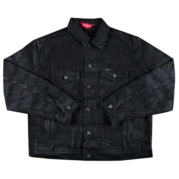 Supreme Frayed Logos Denim Trucker Jacket