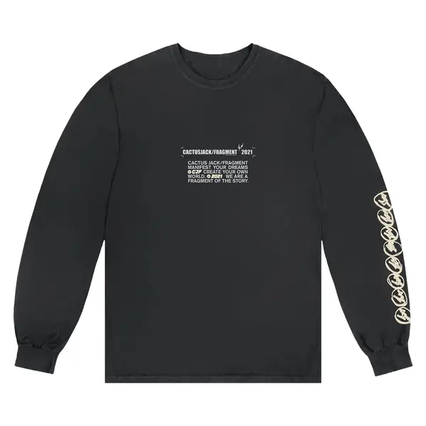 TRAVIS SCOTT For Fragment Logo Long-sleeve T-shirt - Black