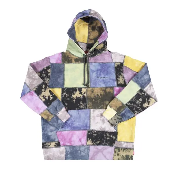 Supreme Patchwork Tie Dye Hooded Sweatshirt