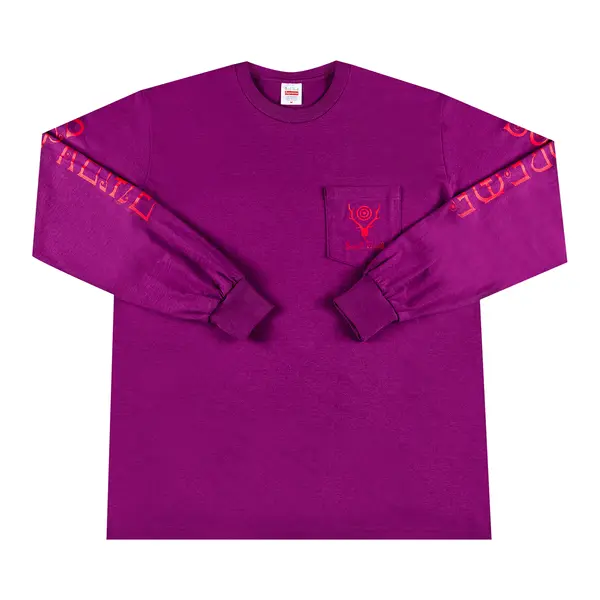 Supreme X South2 West8 Long-sleeve Pocket Tee - Purple