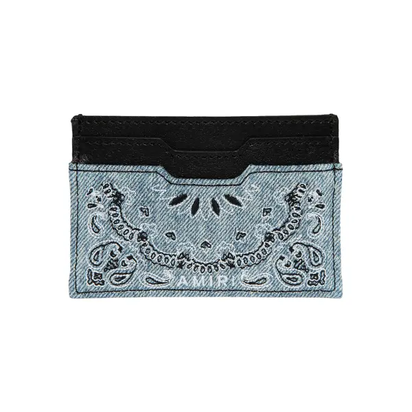 Amiri Bandana Denim Card Holder 'clay Indigo - Blue