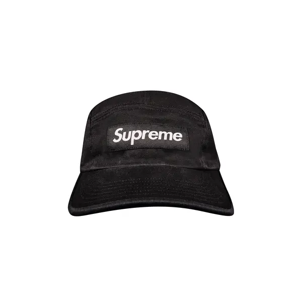 Supreme Washed Chino Twill Camp Cap - Black
