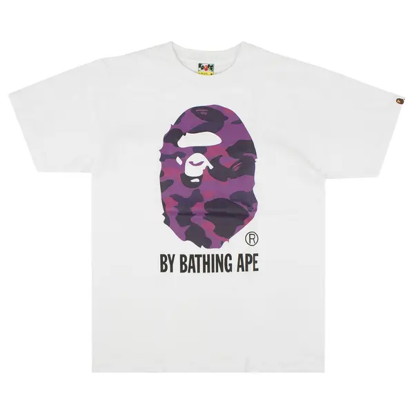 A BATHING APE Color Camo Bathing Ape Tee /purple - White