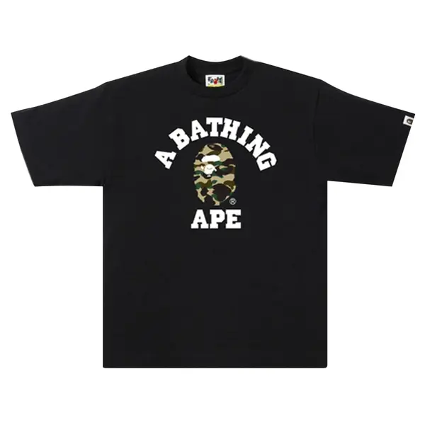 A BATHING APE 1st Camo College T-shirt 'yellow Camo - Black