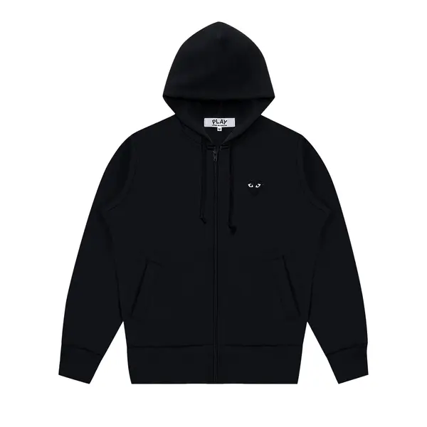 Play Comme Des Garcon Zip Up Hoodie - Black