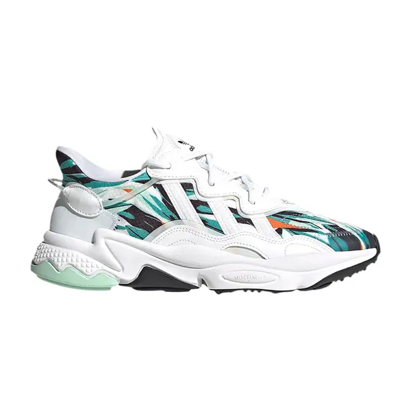Adidas Ozweego Geometric Jungle Leaf Print - White