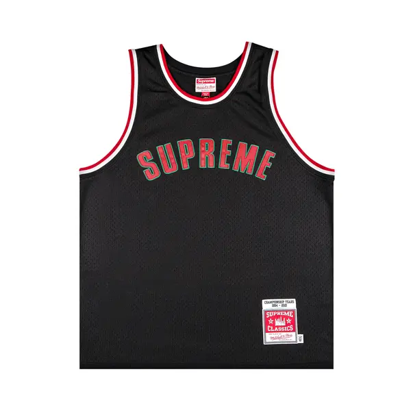 Supreme X Mitchell And Ness Basketball Jersey - Black | Editorialist