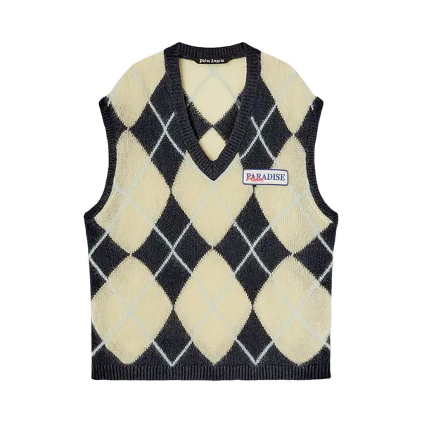 Palm Angels Brushed Argyle Knitted Vest
