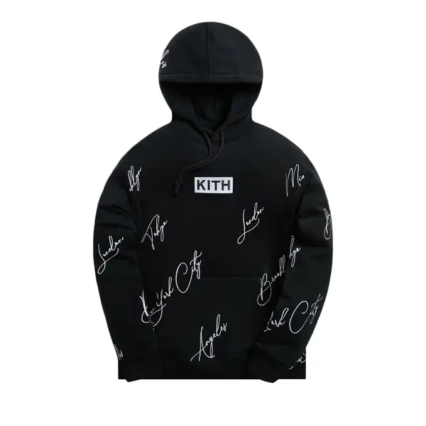 Kith City Script Hooded Sweatshirt - Black