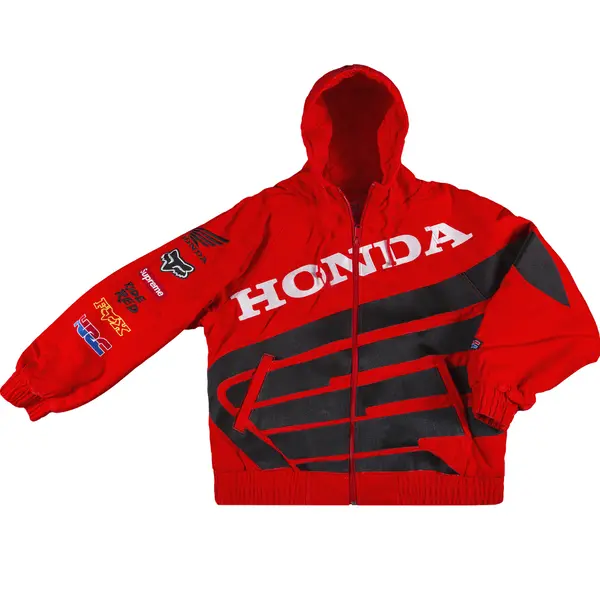 Supreme X Honda X Fox Racing Puffy Zip Up Jacket - Red