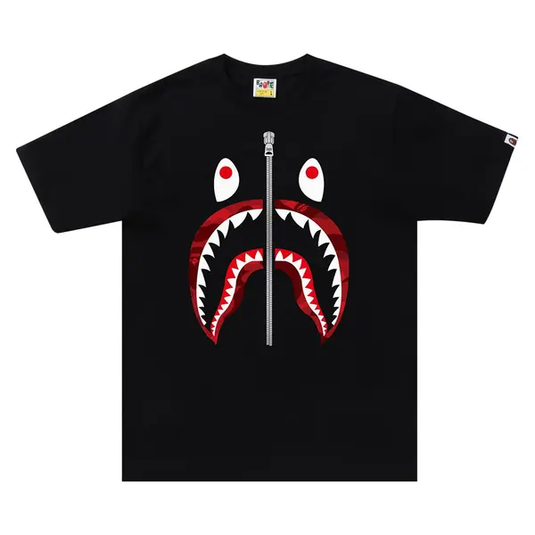 A BATHING APE Color Camo Shark Tee - Black