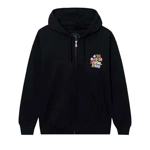 ANTI SOCIAL SOCIAL CLUB Torn Pages Of Our Story Zip Hoodie - Black
