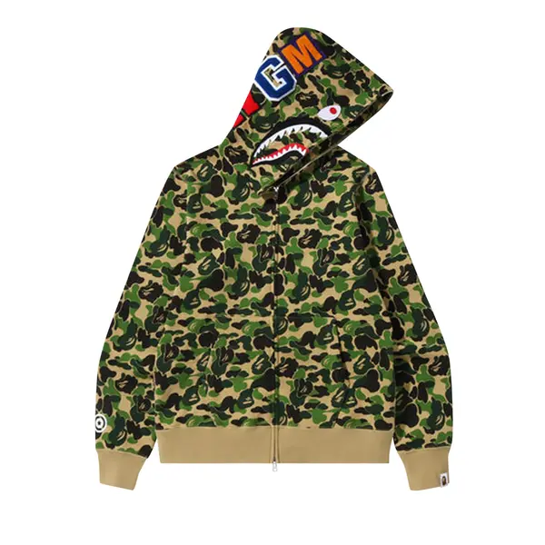 A BATHING APE Abc Camo Shark Full Zip Hoodie - Green